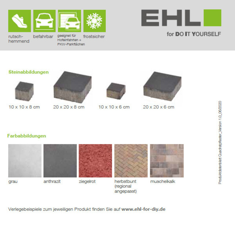 Downloads | EHL for DIY | Pflastersteine, Betonstufen, Palisaden